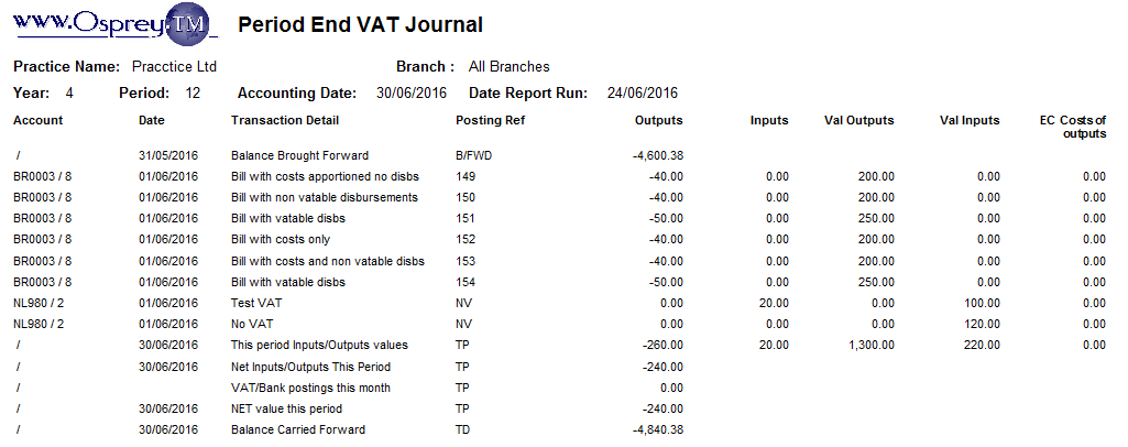 Understand VAT reports - Osprey Approach Customer Support & Training ...