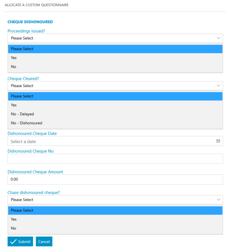 Debt Recovery - Dishonoured Cheque Workflow - Osprey Approach Customer ...