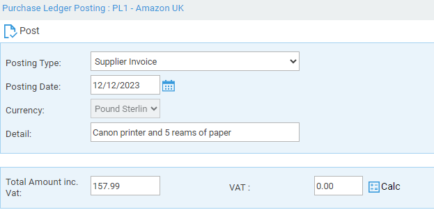 Posting purchase ledger invoices - Osprey Approach Customer Support ...