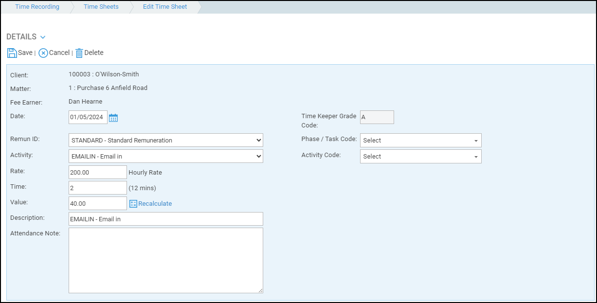 Time Record with Time Sheets | Time Recording | Osprey Academy ...