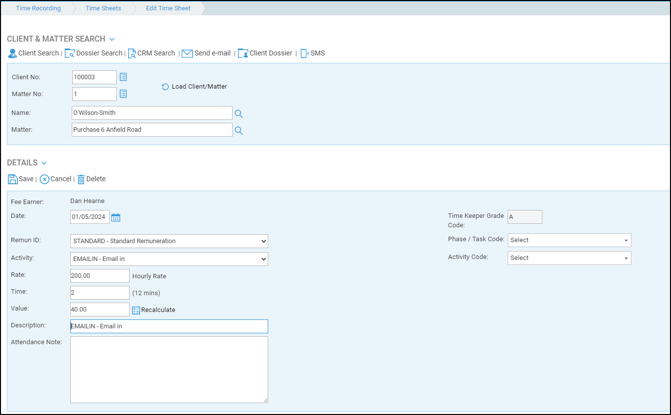 Time Record with Time Sheets | Time Recording | Osprey Academy ...