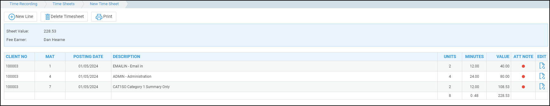 Time Record with Time Sheets | Time Recording | Osprey Academy ...